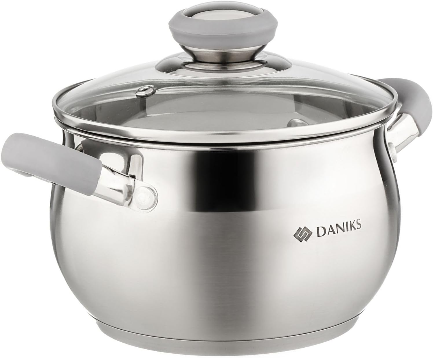 Amazon.com: Non-Stick Aluminum 2 Handle Cooking Sauce Pot w/Glass Lid ...