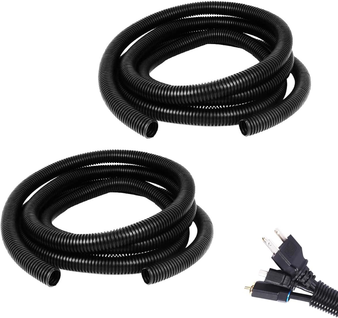 Amazon.com: Split Loom Tubing Wire Conduit, Black Corrugated Wire Tube ...