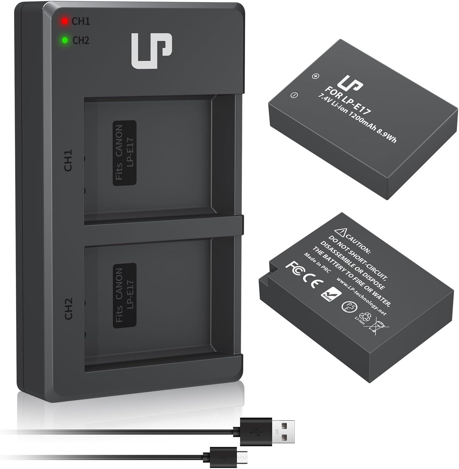 Amazon.com: LP LP-E17 Battery Charger Pack, 2-Pack Battery 1200mAh ...