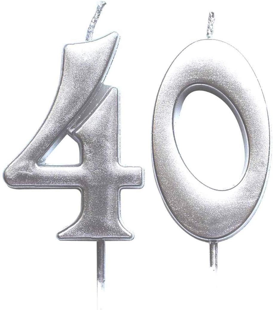 Amazon.com: MAGJUCHE Silver 47th Birthday Numeral Candle, Number 47 ...