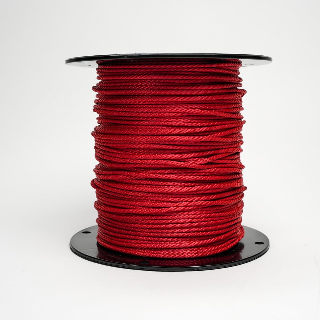 Hercules Bulk Ropes Solid Braid Nylon Rope (Red, 1/4"" x 50') - Amazon.com