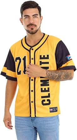 Amazon.com: TAINOWEARS Puerto Rico Baseball Jersey Men - Yellow Digital ...