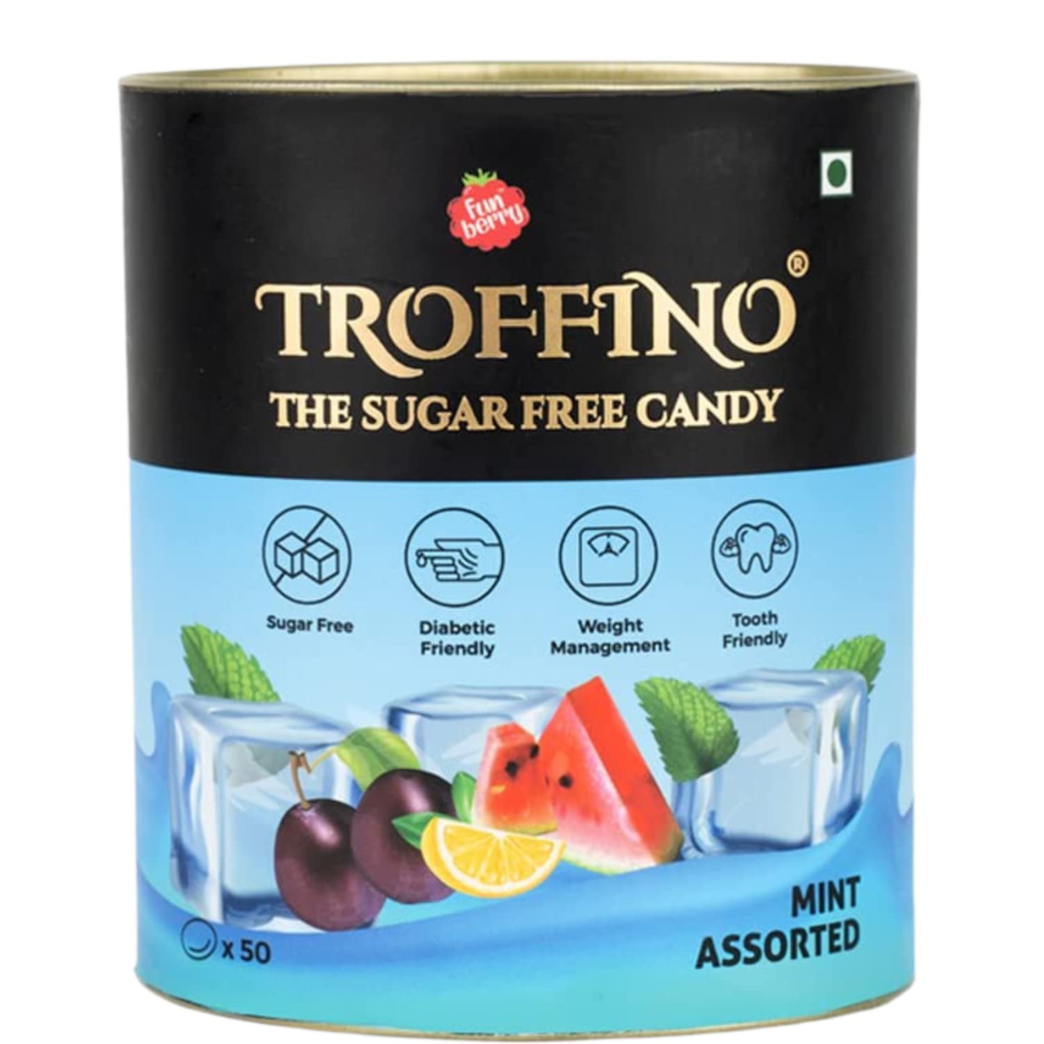 TROFFINO SUGAR FREE Mint Assorted Candy Tin 4 Mouth Watering Mixed ...