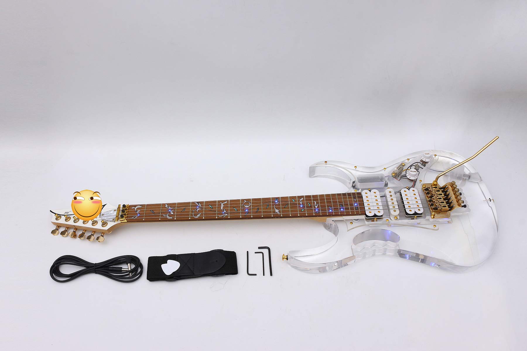 Snapklik.com : LED Light Electric Guitar Crystal Guitar Body Maple ...