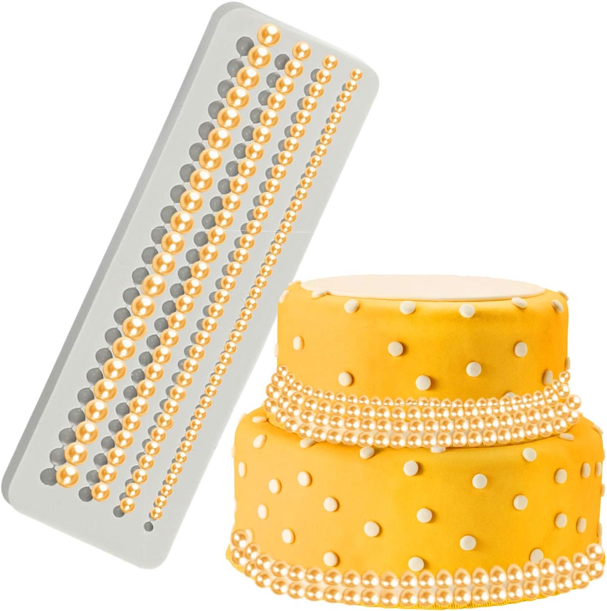 Amazon.com: Pearl Fondant Molds Gum Paste Molds 4 Size Round Pearl ...