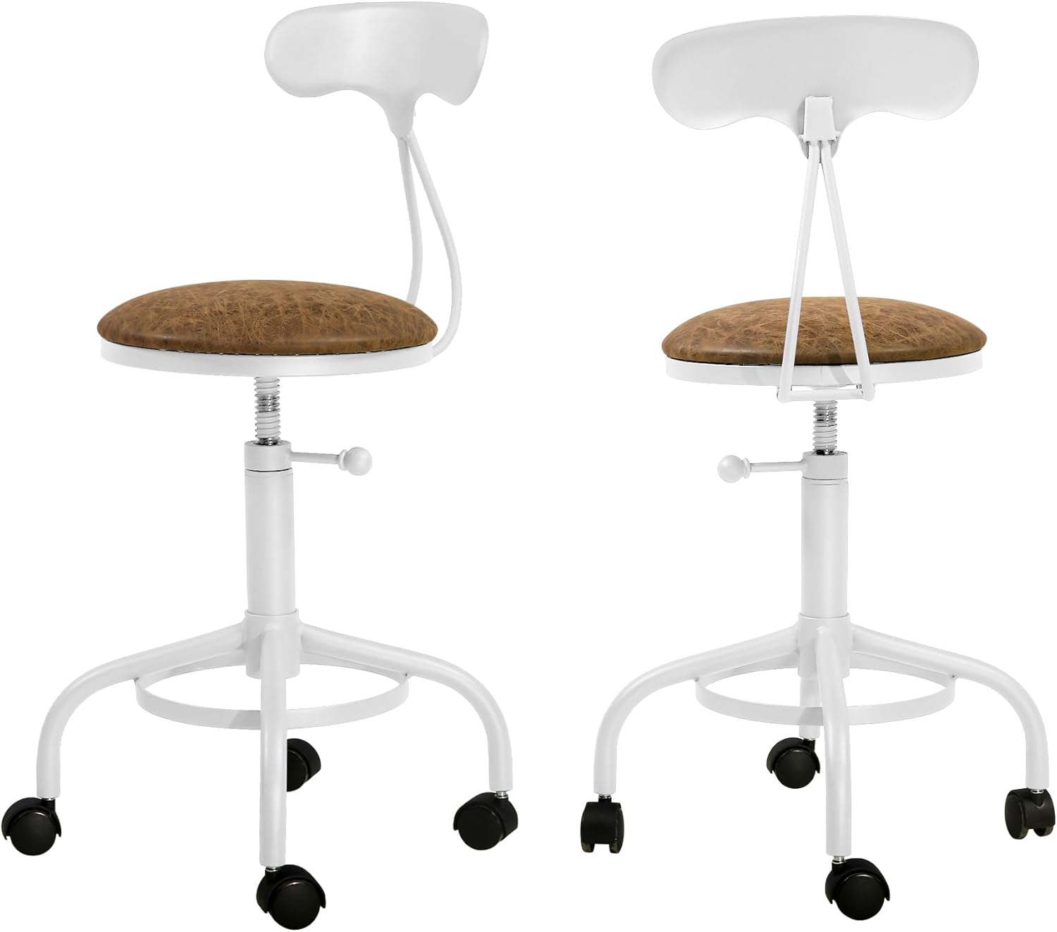 Amazon.com: LOKKHAN Rolling Stool with Wheels & Backrest, 21"-25 ...