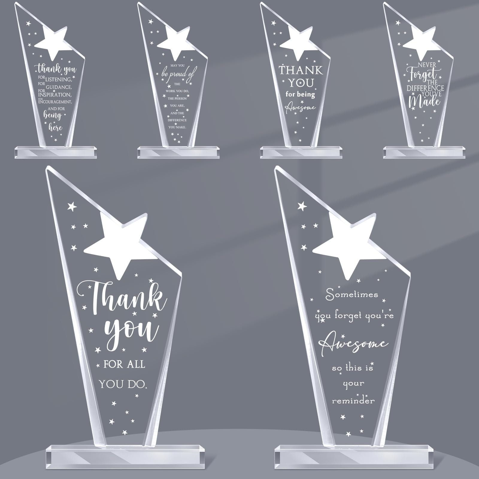 Amazon.com: Geelin 6 Pcs Thank You Gifts Employee Inspirational Acrylic ...