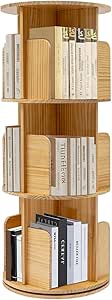 Amazon.com: Wood 360° Rotating Bookshelf Tower 3 Tier Round Spinning ...