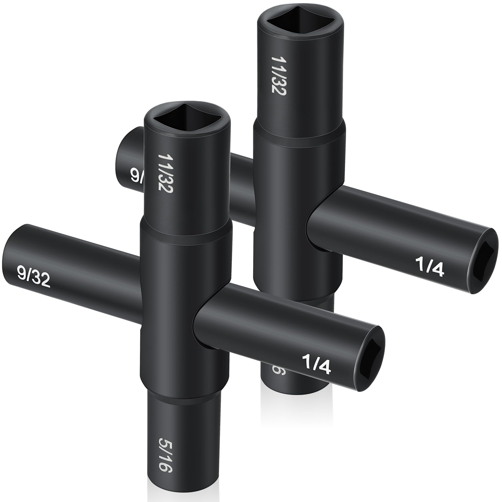 2 Pieces 4 Way Sillcock Key Steel Sillcock Wrench Water Utility Key for ...