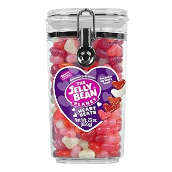 Amazon.com : The Jelly Bean Planet Heart Beats Valentine's Candy Jar 23 ...
