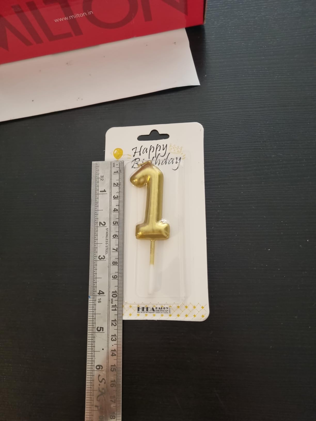PartyToko 1st Birthday Candle/Golden Candles/Number Candle/Numerical No ...