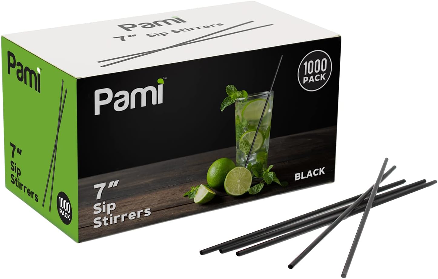 Amazon.com | PAMI Disposable Coffee Black Sip Stirrers/Straws [Value ...