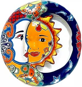 Amazon.com: Generic Talavera Sun Moon Eclipse Face Mexican Pottery ...