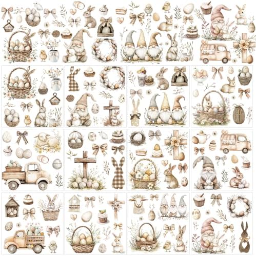 Amazon.com: Shejdgart Easter Rub on Transfers for Crafts - 12 Sheets ...