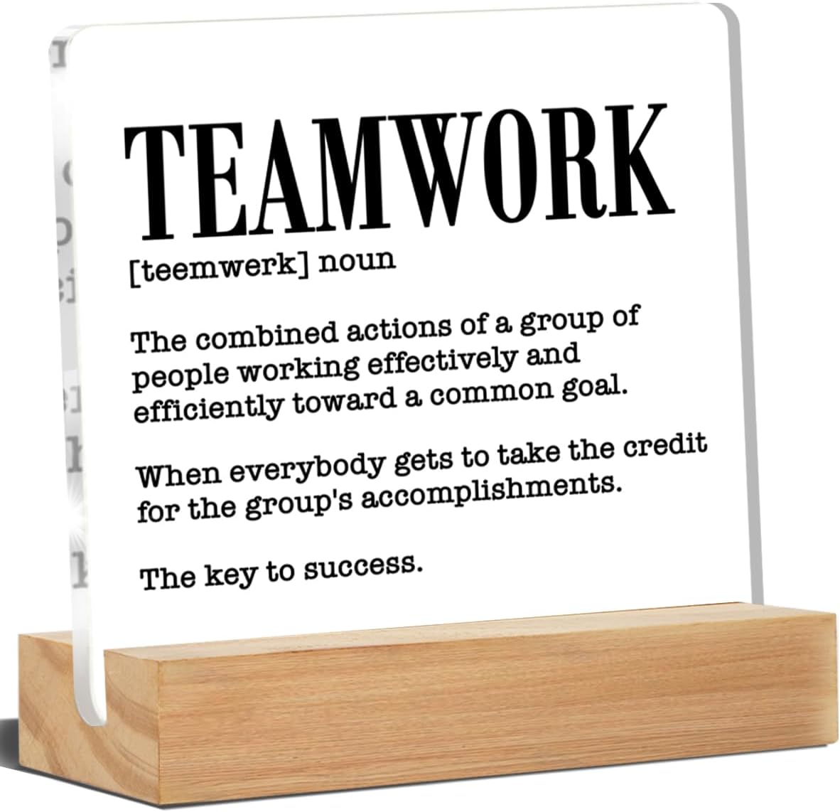 Amazon.com: Team Office Signs Teamwork Definition Acrylic Desk Plaque ...
