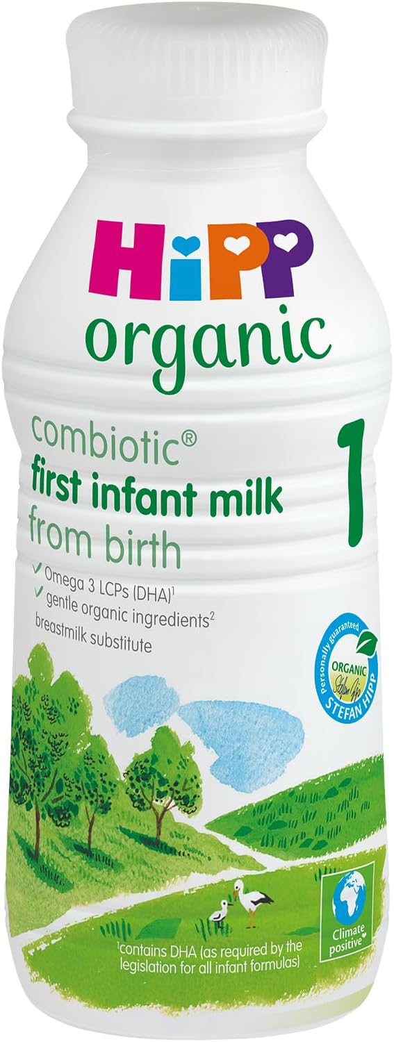 HiPP Organic 1 First Infant Baby Milk Ready to Feed Liquid Formula, From Birth, 470ml : Amazon ...