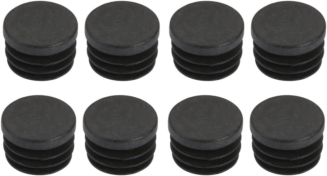 uxcell 8Pcs Chair Table Leg Plastic Cap Ribbed Round Tube Insert Fit ...