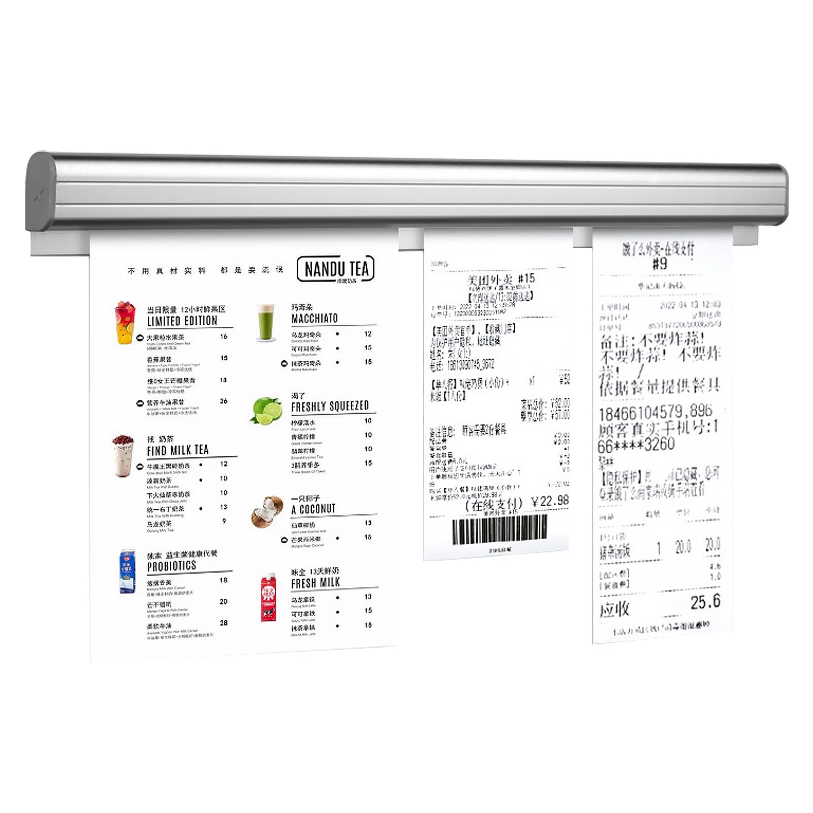 Amazon.com: Kitchen Slide Check Rack,Aluminum Receipt Holder,Check Rack ...