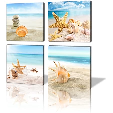 Hardy Gallery Beach Seashell Starfish Wall Art: Blue Ocean Beauties ...