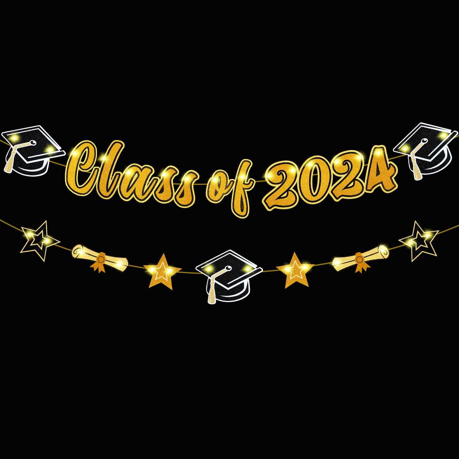 Snapklik.com : Pasimy 2 Pcs Class Of 2024 Banner Decorations