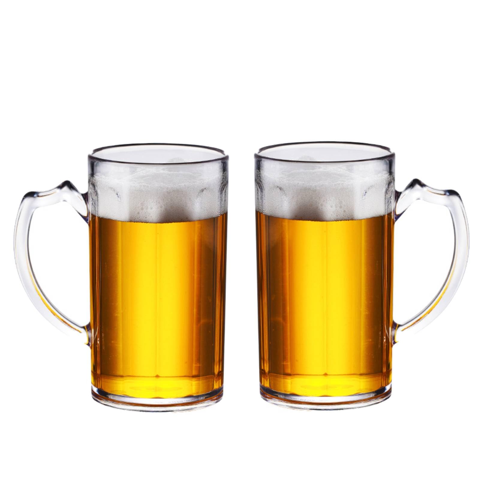 Amazon.com | 2PCS 500ml Plastic Beer Mugs, Clear Acrylic Beer Stein ...