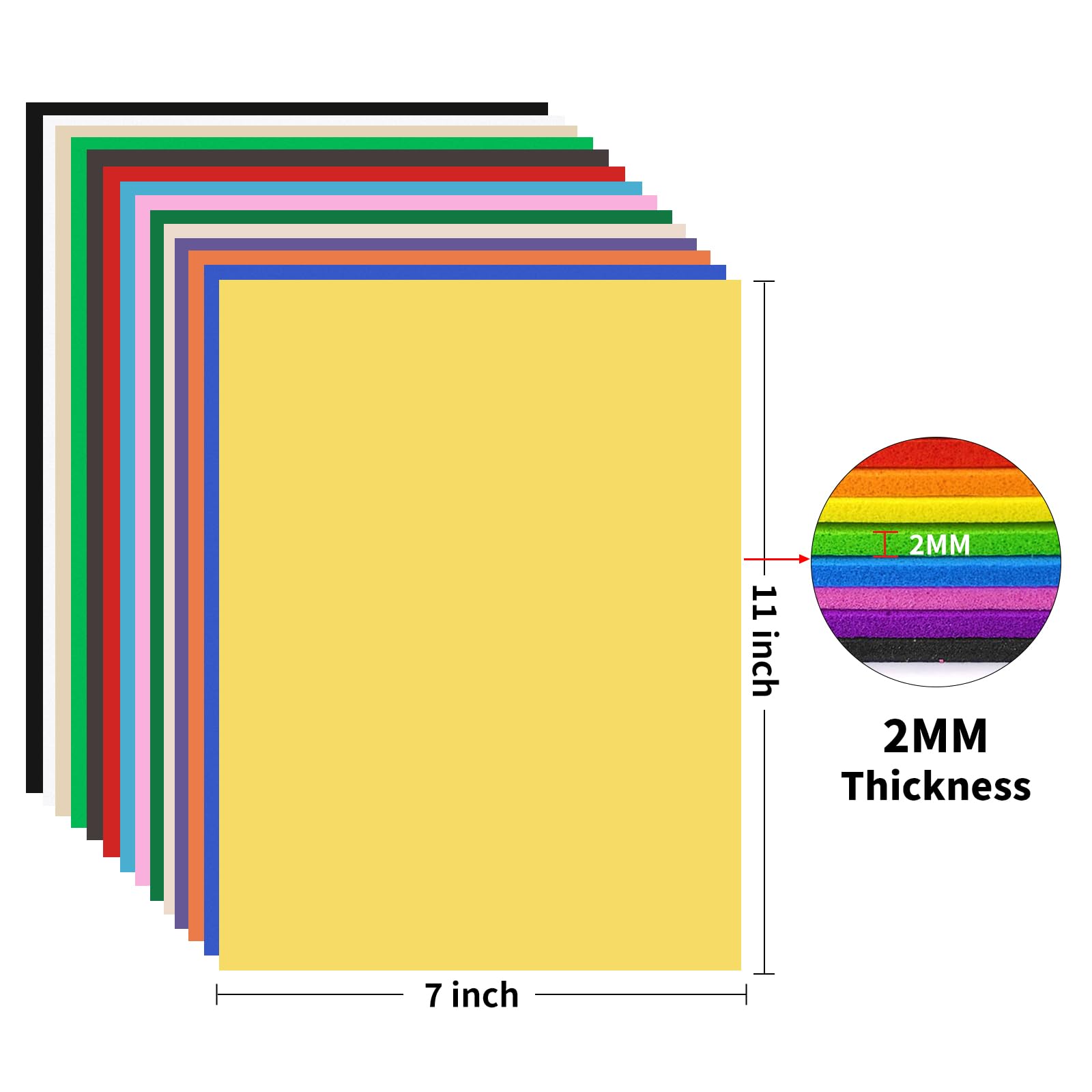 Snapklik.com : Zzrywuty 14 Pack EVA Craft Foam Sheets 7x11 Inch Color ...