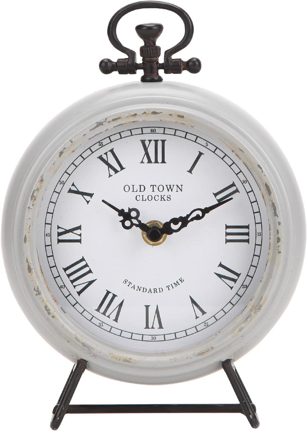 Amazon.com: NIKKY HOME Vintage Table Clock on Stand, Grey Decorative ...