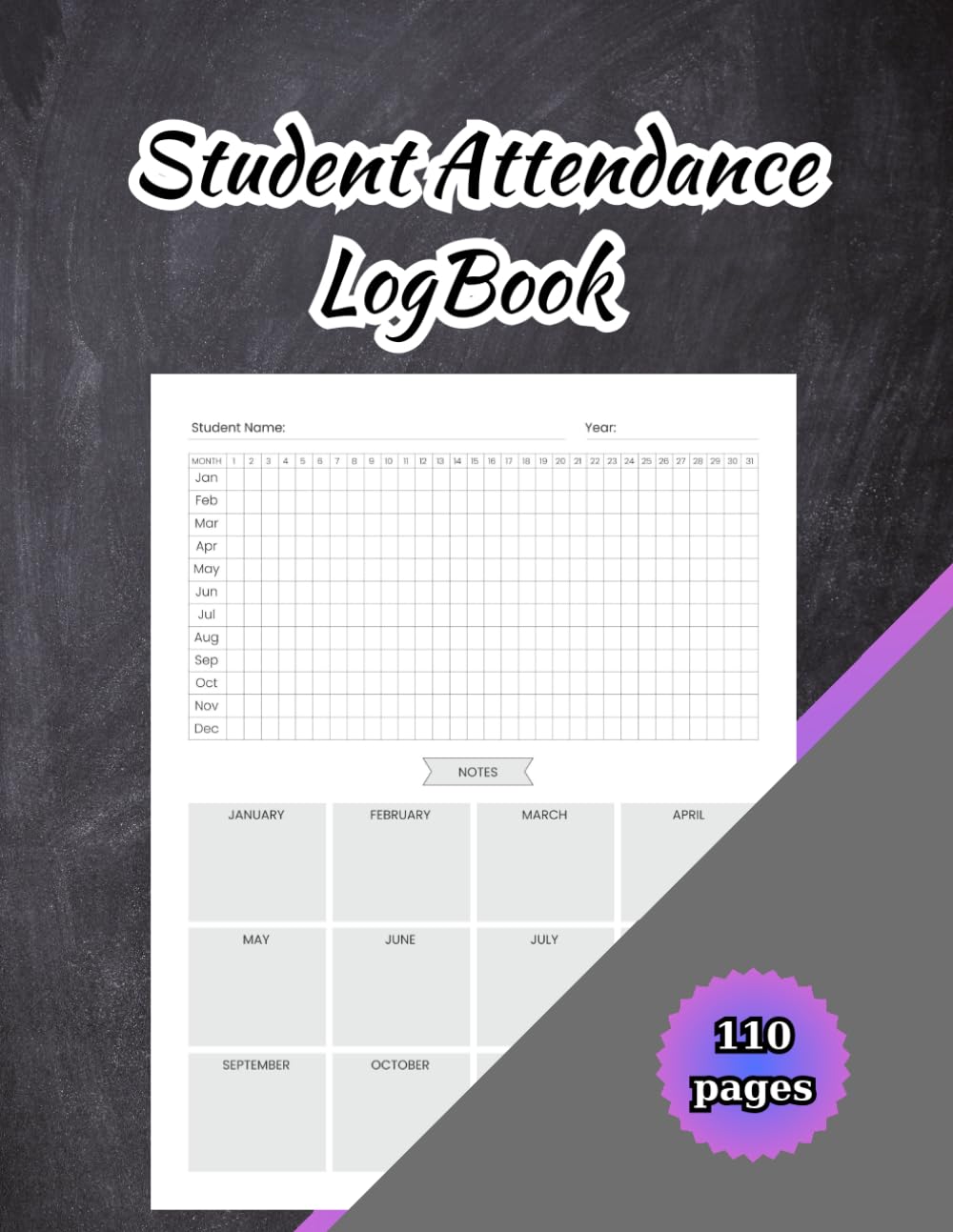 Student Attendance LogBook: Diary Notebook | School Attendance Record ...