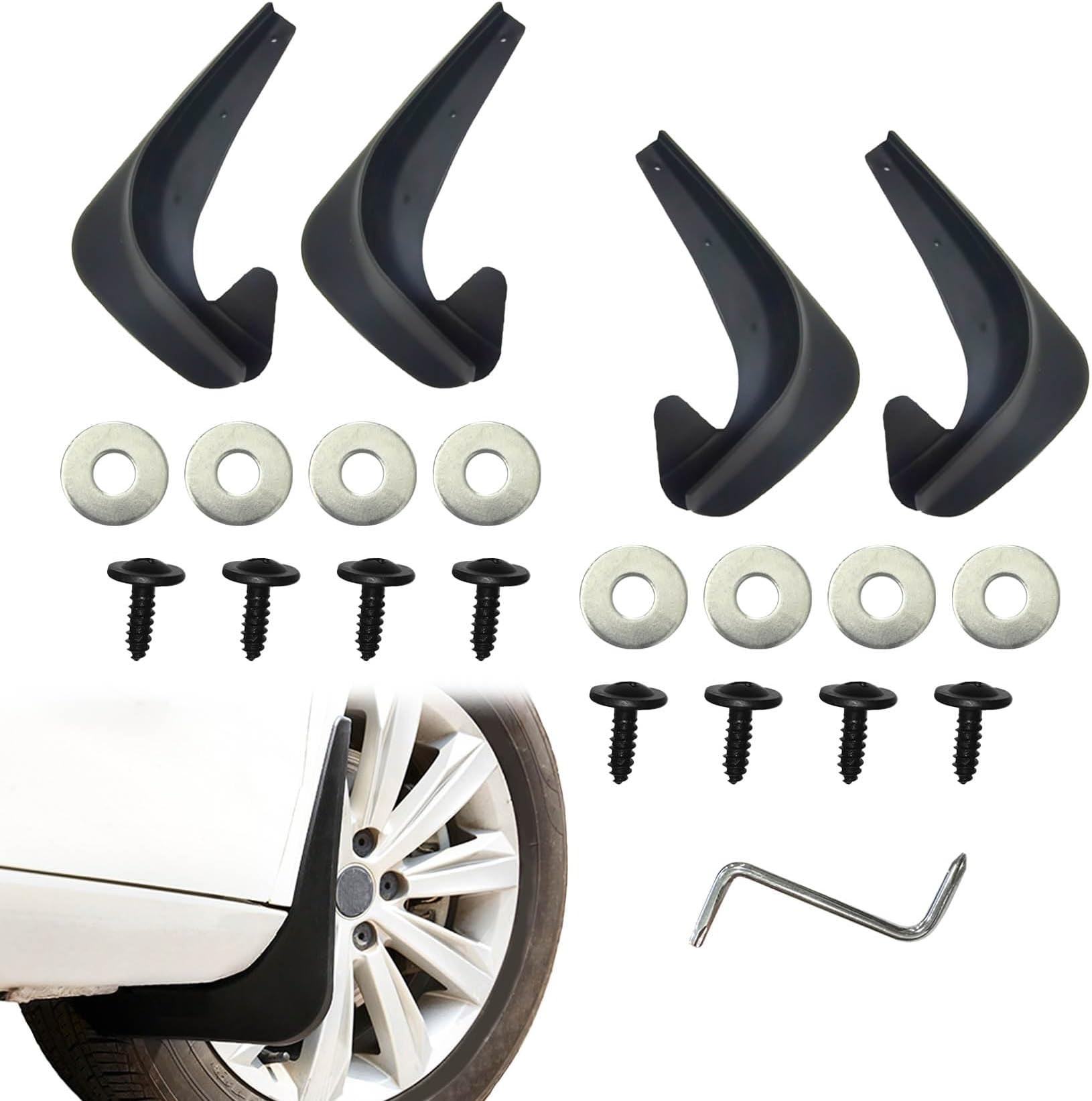 Amazon.com: 4PCS Car Mud Flaps, Mud Guard, Fender Guard, Splash Guard ...