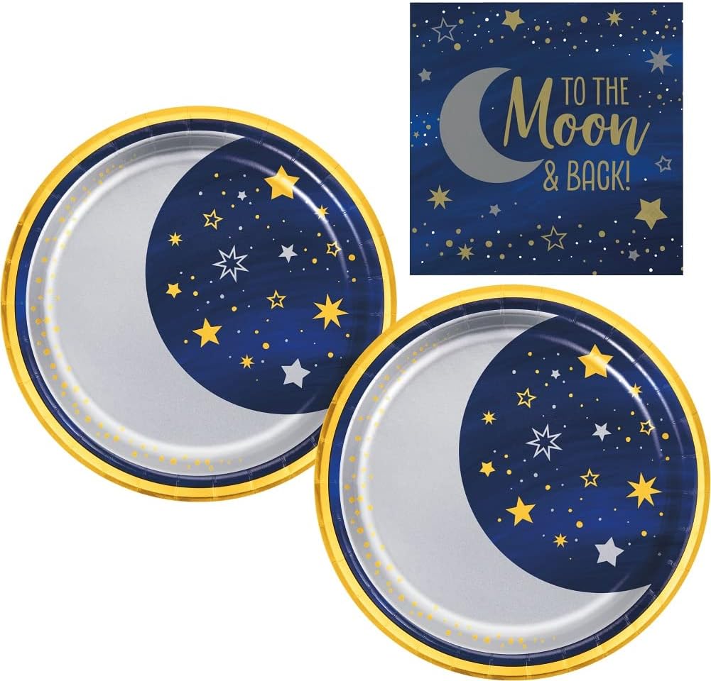 Amazon.com: Starry Night Party Supplies Kit | Bundle Includes Dinner ...