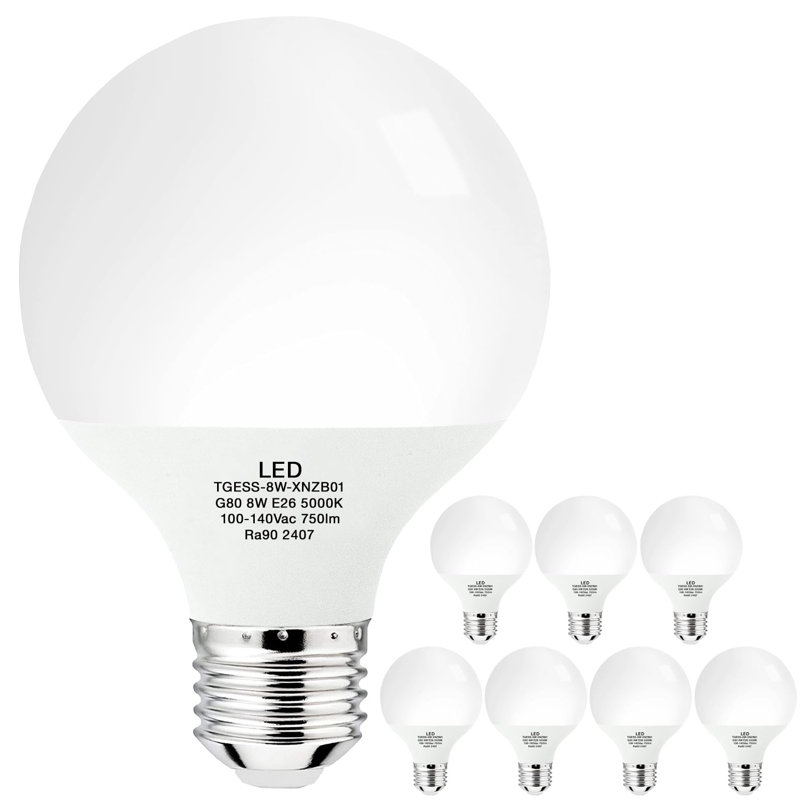 Jardhom Vanity Light Bulbs 8 Pack G25 LED Globe Light Bulb for Bathroom ...