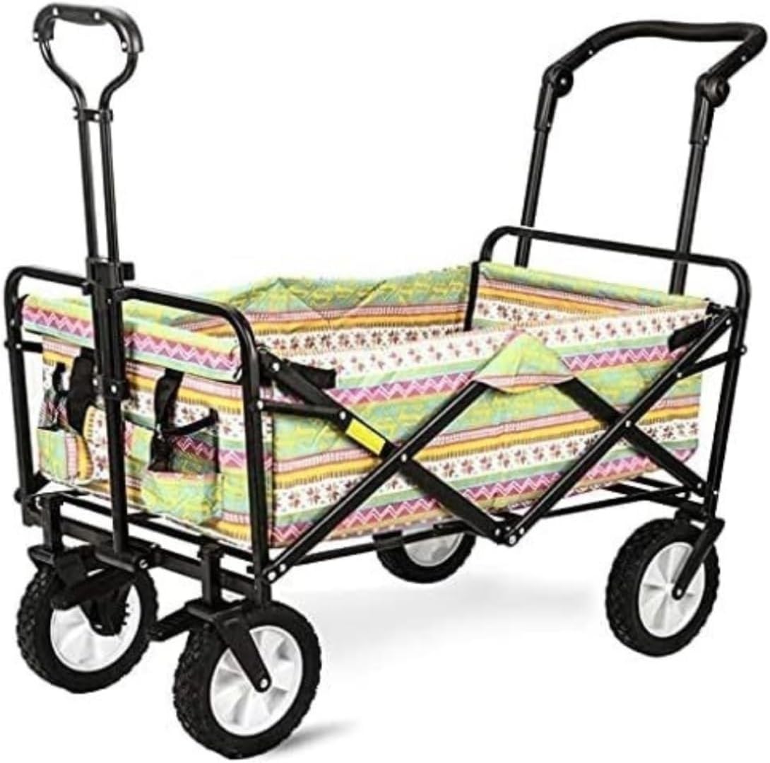 Amazon.com : Folding Wagon Cart Beach Wagon Grocery Wagon Garden Cart ...