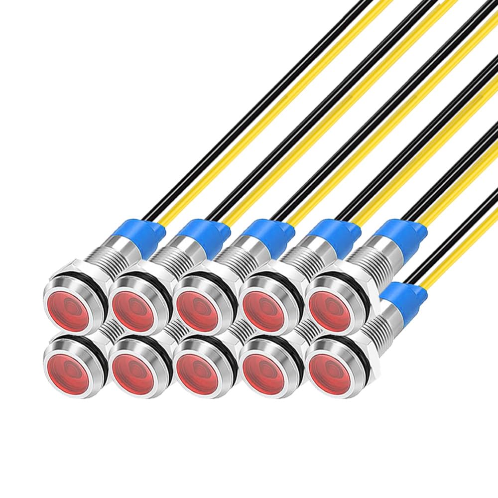 Snapklik.com : Gebildet 10Pcs 6mm 1/4" LED Metal Indicator Light 110V ...