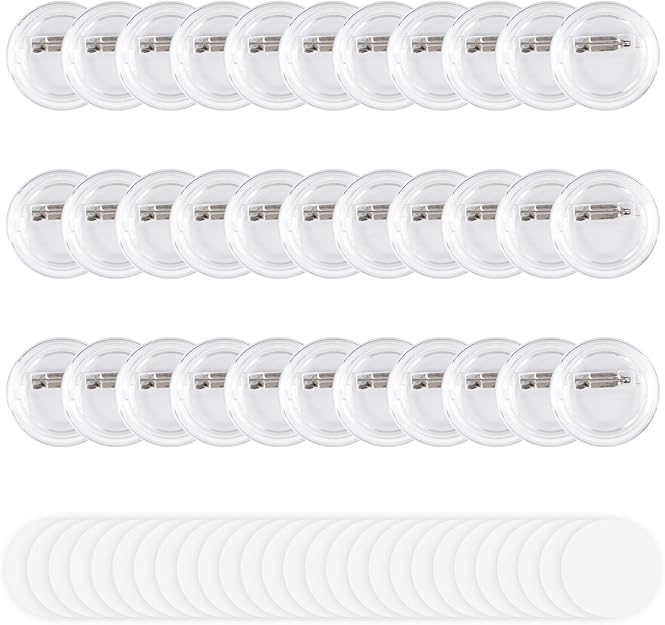 Amazon.com: Happizza Acrylic Button Pins Badge Clear Pins Buttons ...