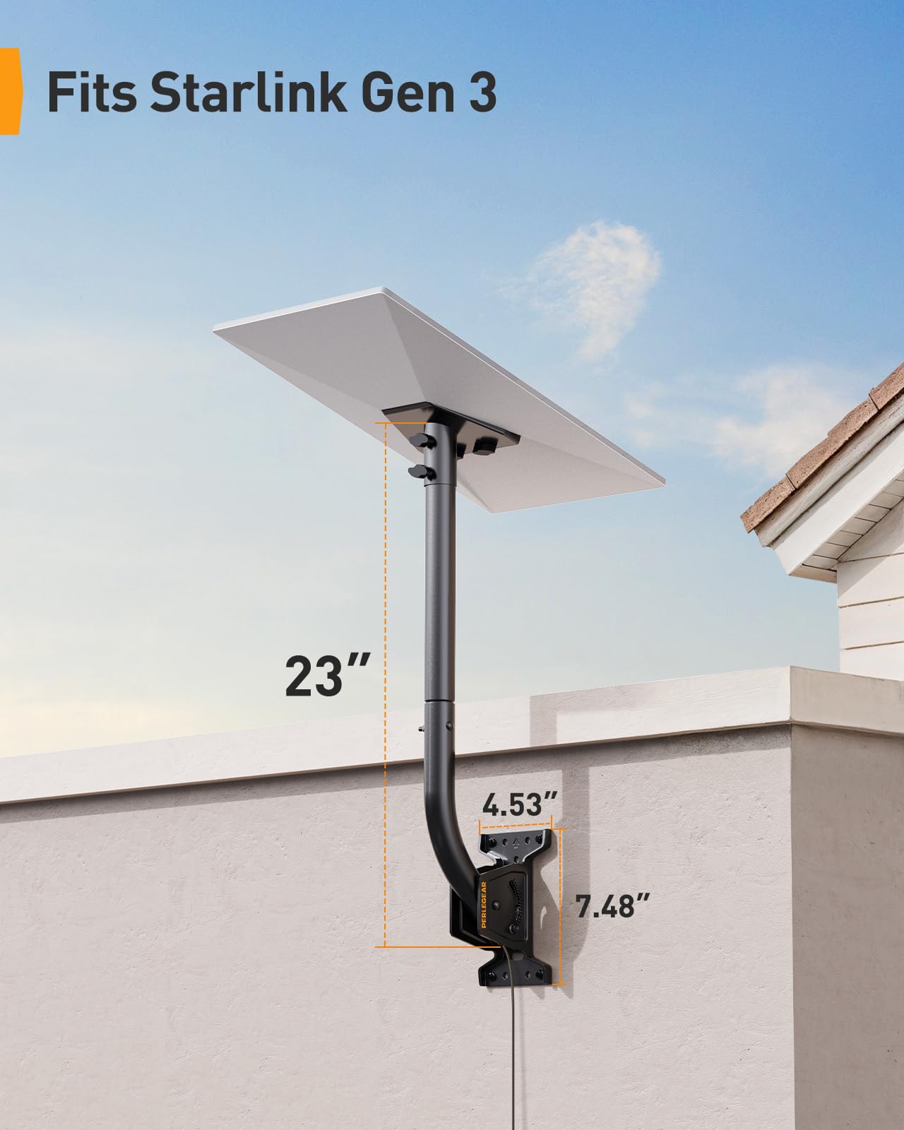 Snapklik.com : Starlink Gen 3 Mount, 23 Inch Adjustable Wall/Roof Mount ...