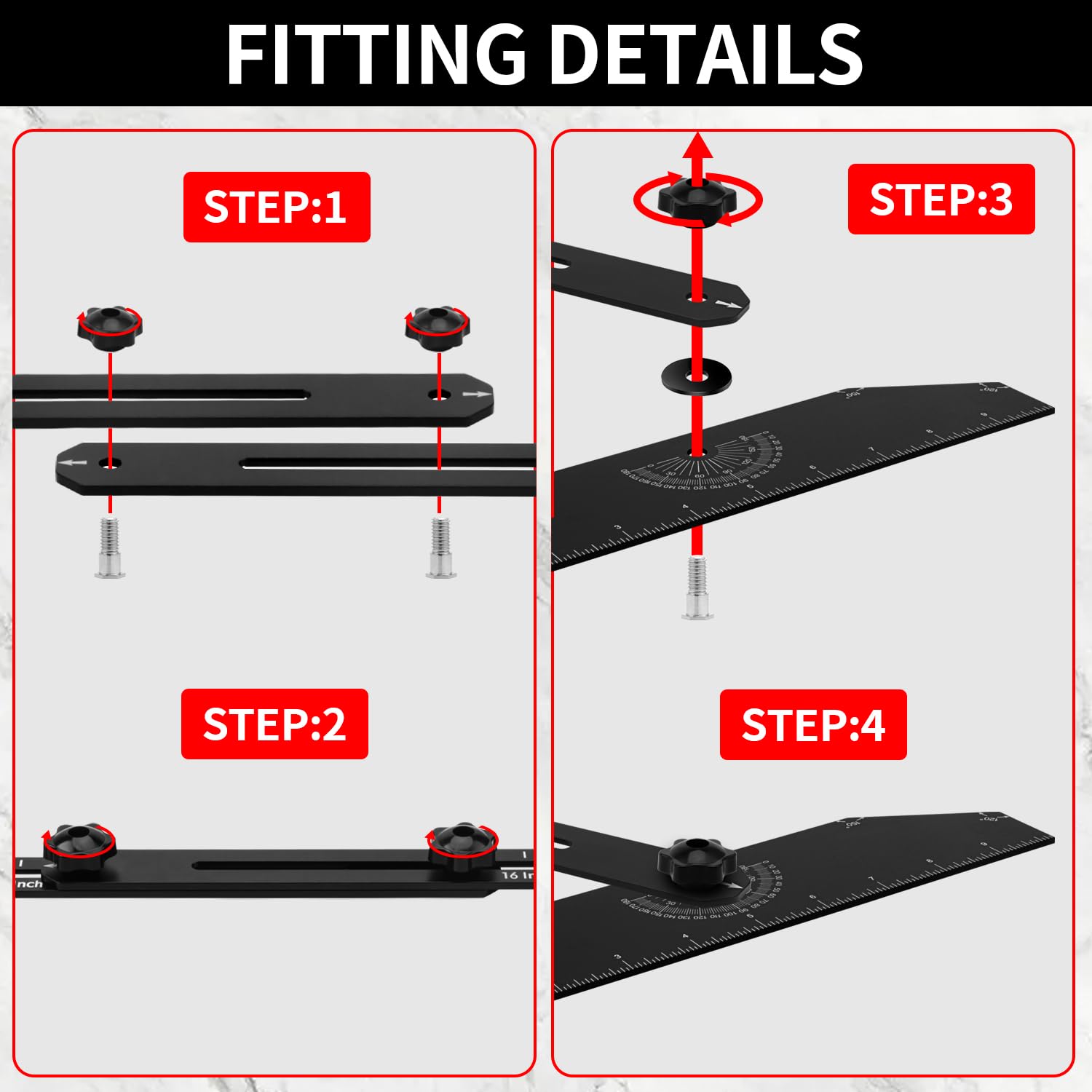 Snapklik.com : Stair Tread Template Tool-PMMJ Framing Square Stair ...