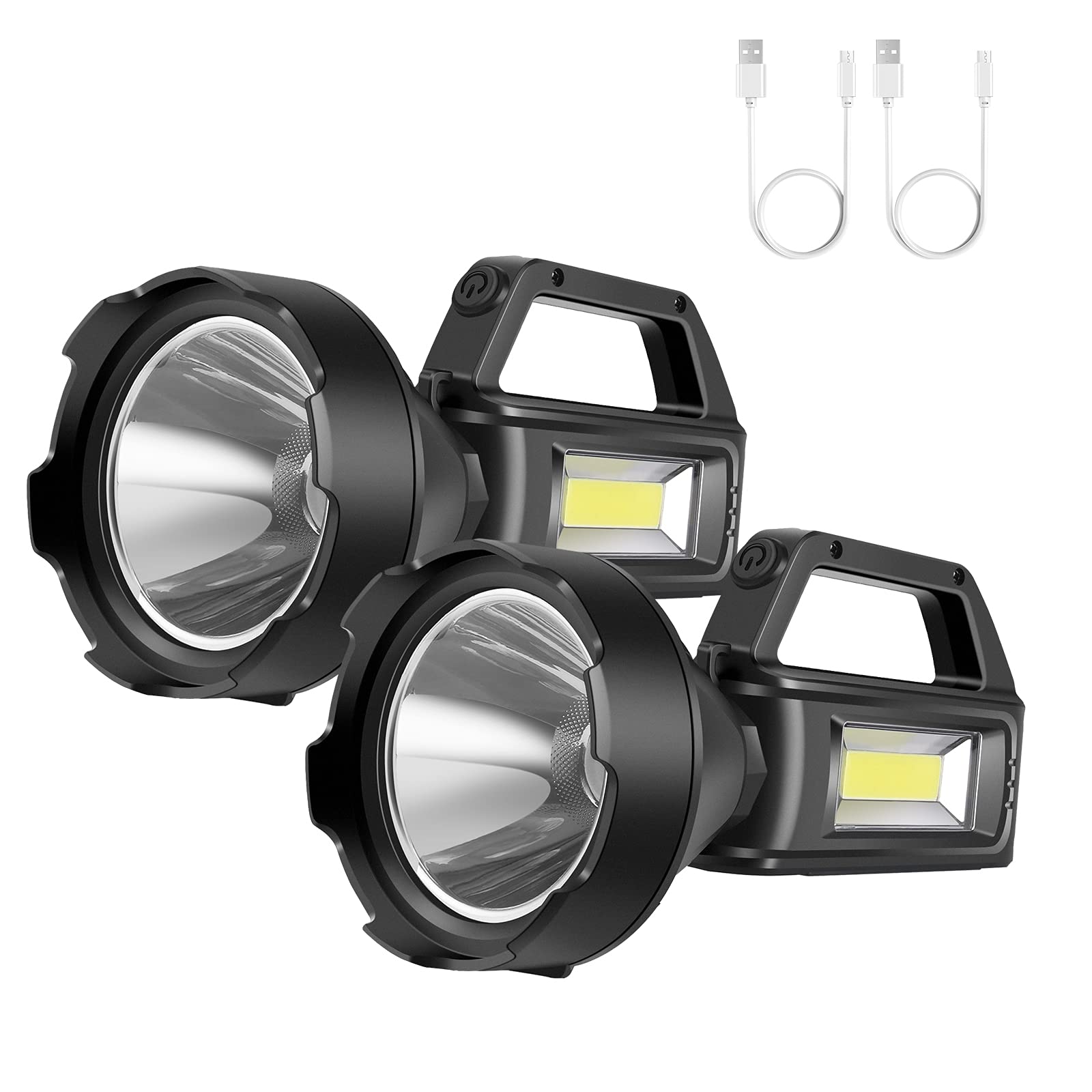 KHOOW Rechargeable Spotlight Flashlight, High Lumens Work Lights with 4 ...