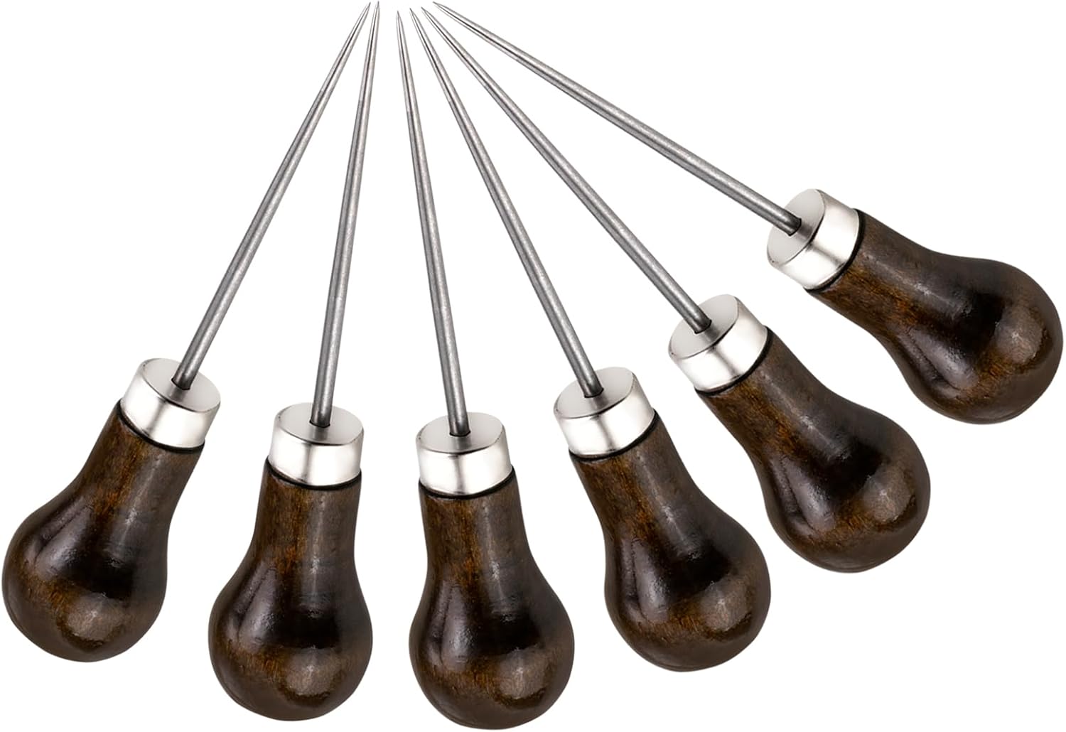 Amazon.com: Ceukius 6 Pack Wooden Handle Scratch Awl for Leather Punch ...