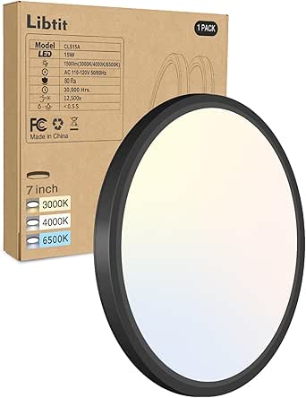 libtit Flush Mount Ceiling Light 7 Inch, 15W 1500Lm Surface Mount LED ...