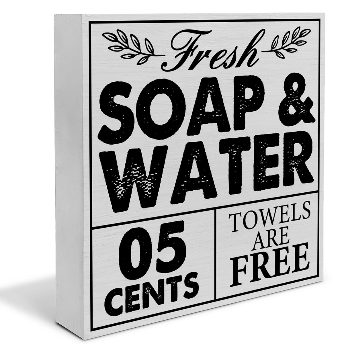Amazon.com: Rustic Bathroom Wooden Box Sign Desk Decor, Fresh Soap and ...