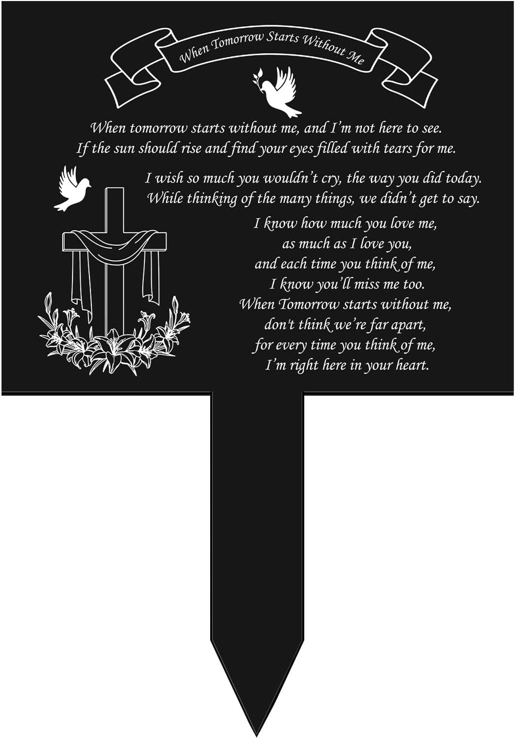 Memorial Remembrance Plaque Stake Waterproof Acrylic Grave Marker for ...