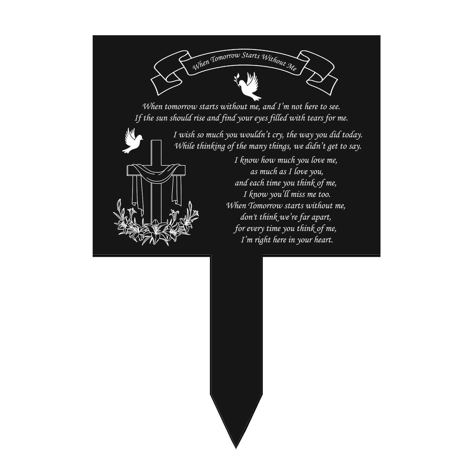 Amazon.com: Memorial Remembrance Plaque Stake Waterproof Acrylic Grave ...