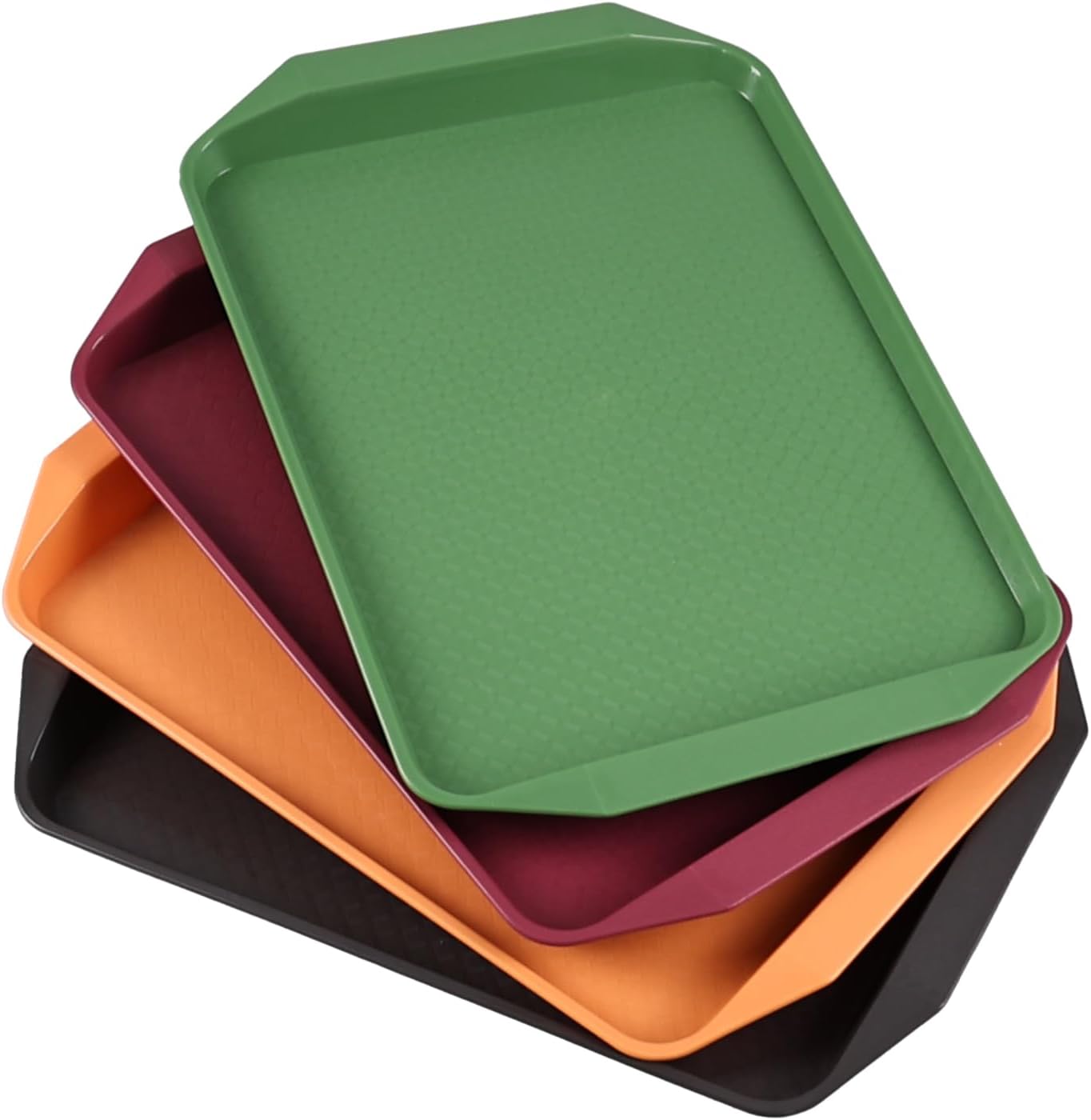 Amazon.com | Guankan 4-Pack Plastic Fast Food Serving Tray, Colored ...