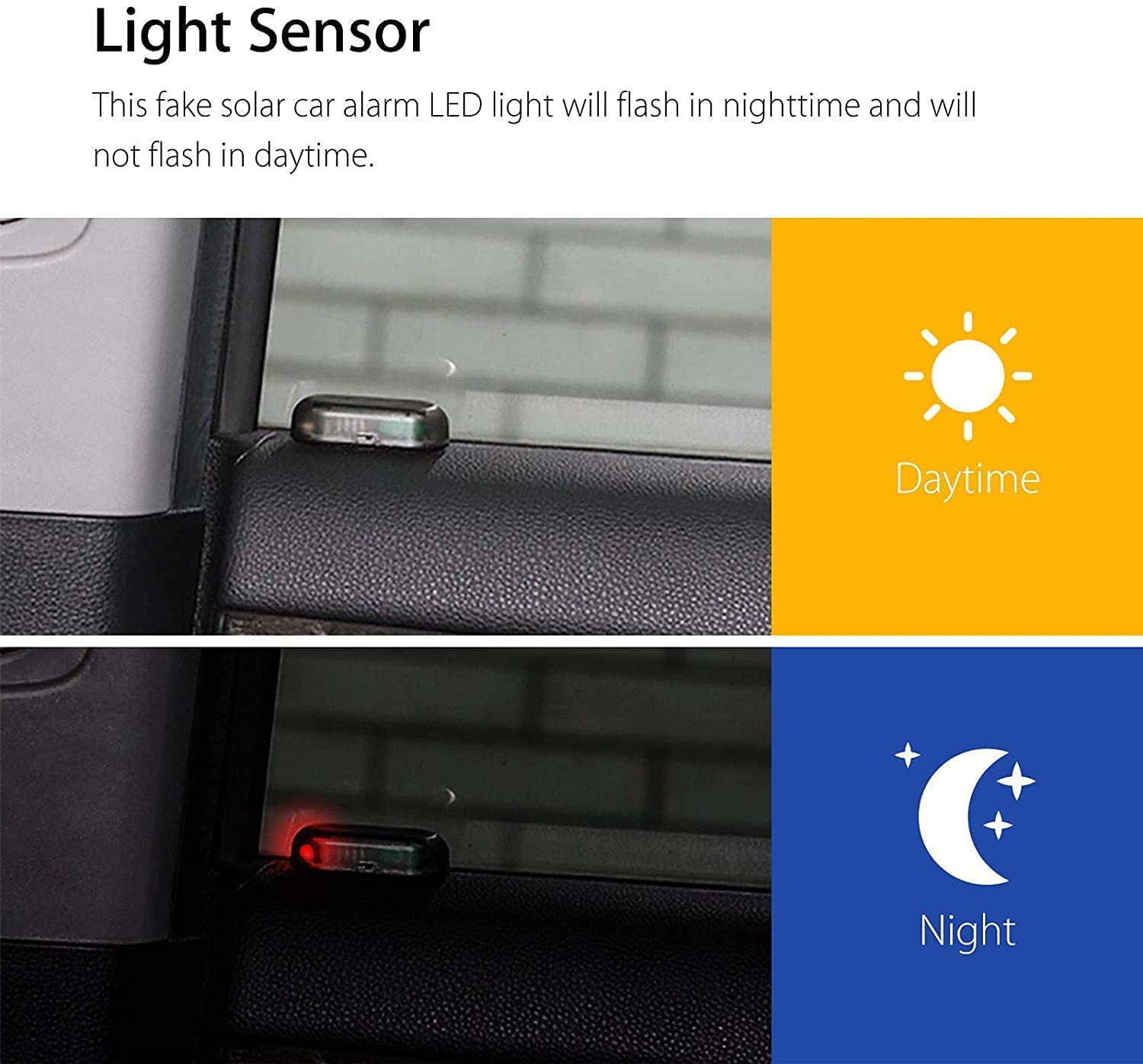 Snapklik.com : 2 Pack Car Solar Power Simulated Dummy Alarm Light,Fake ...
