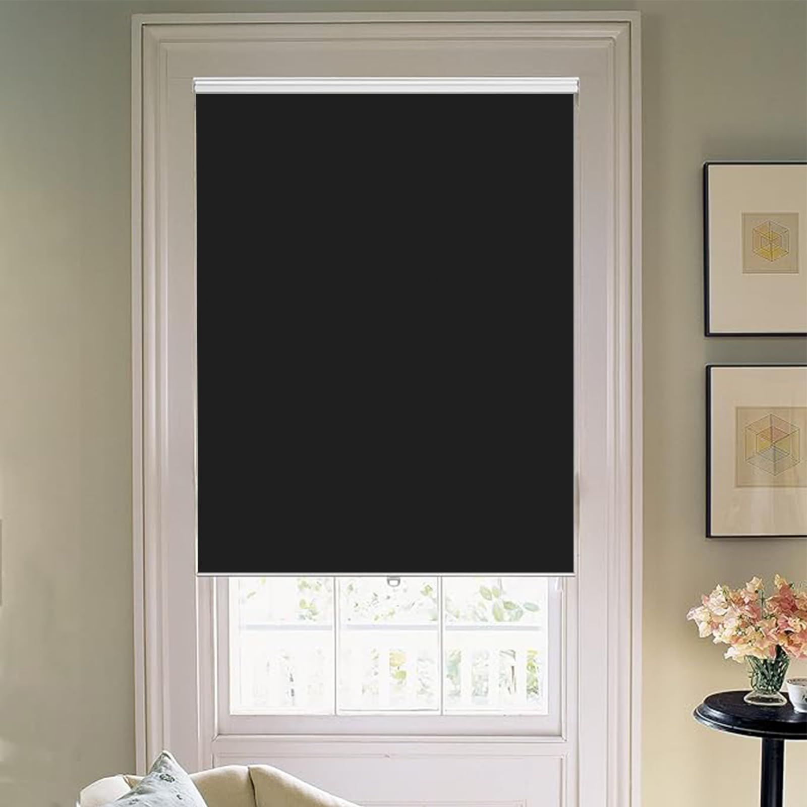 Amazon.com: Joydeco 100% Blackout Roller Shades for Windows, Cordless Window Shades, Black ...