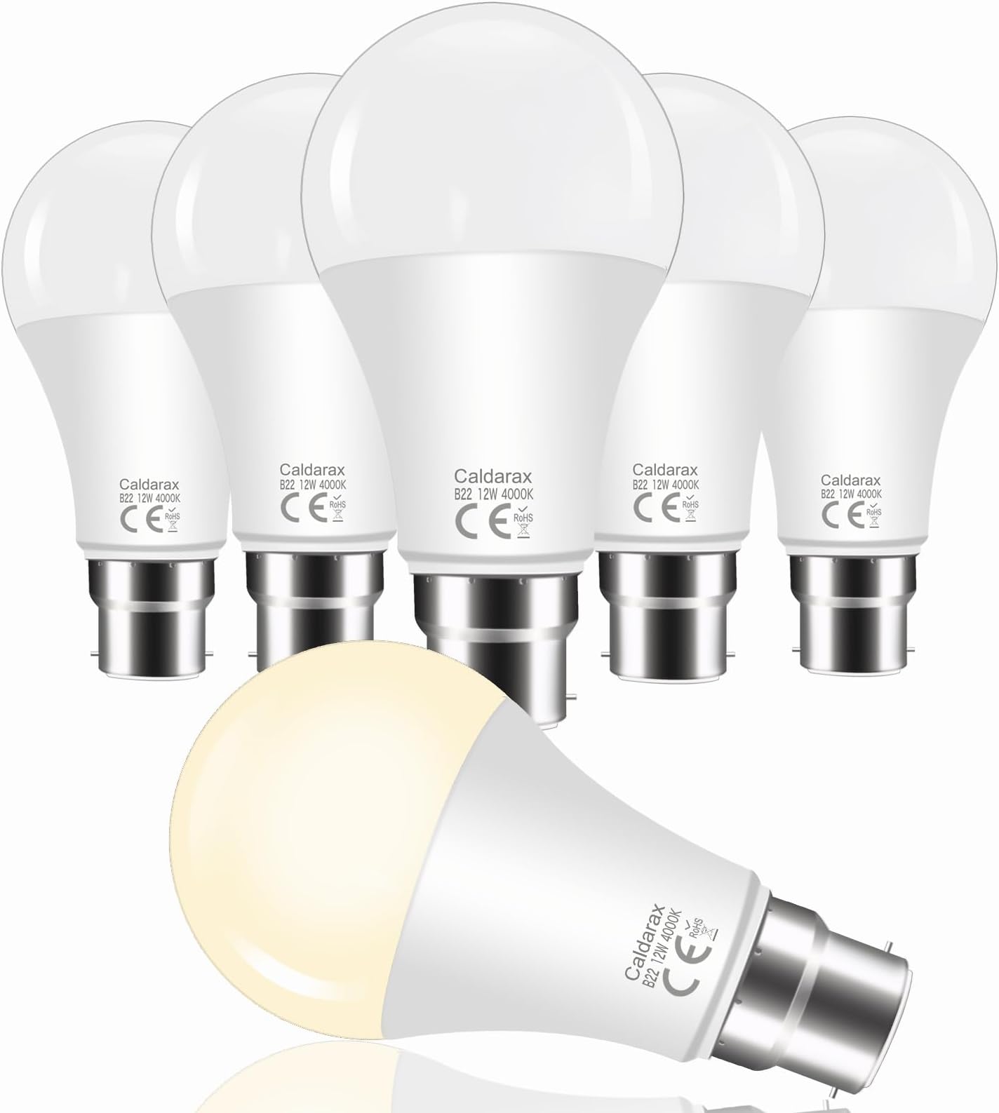 Caldarax B22 Bayonet Cap LED Light Bulb, 12W Equivalent to 100W ...