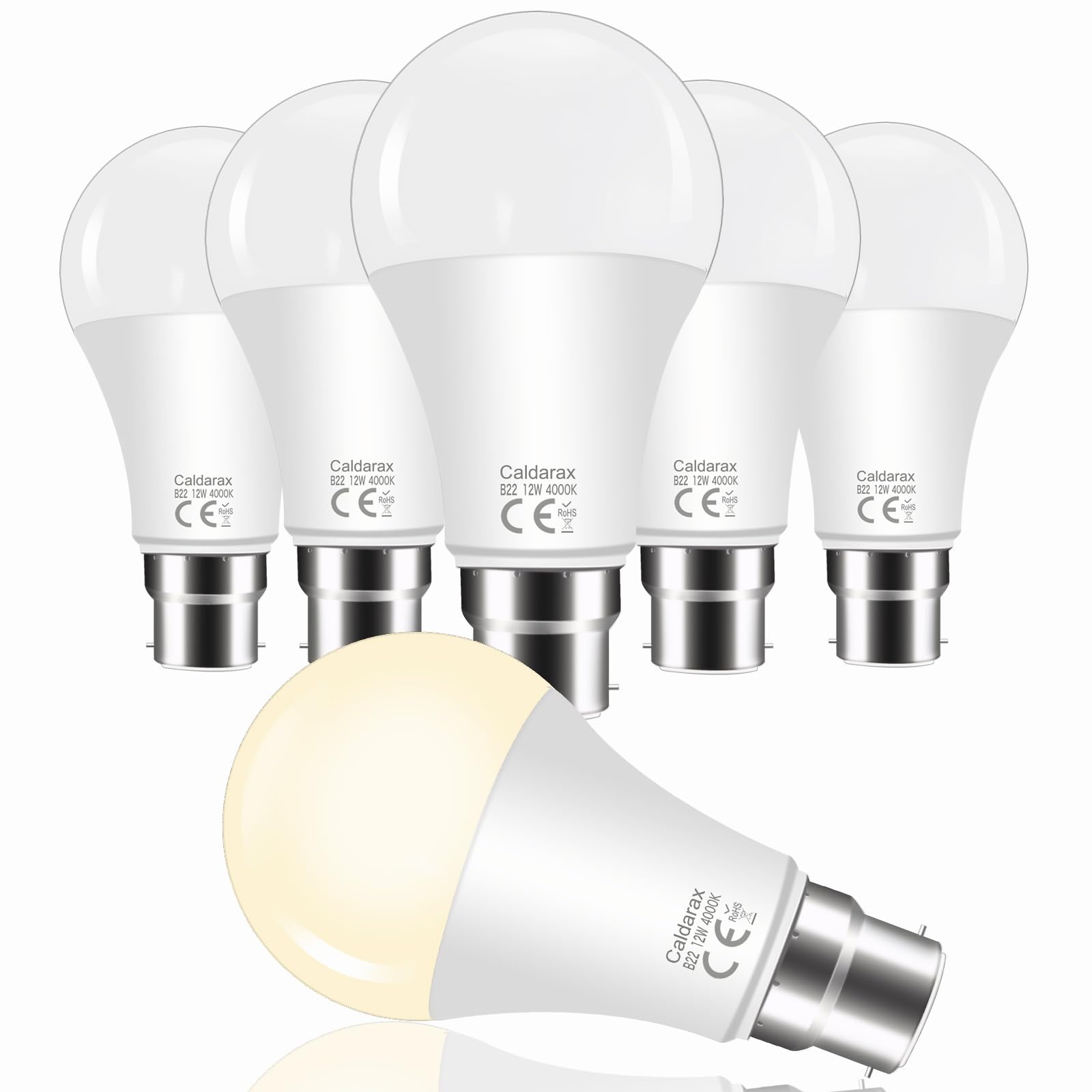 Caldarax B22 Bayonet Cap LED Light Bulb, 12W Equivalent to 100W ...