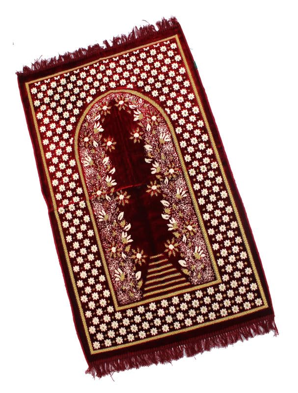 Buy ADIRNY Velvet Prayer Mat 44x28 inch Musalla Janamaz for Namaz ...