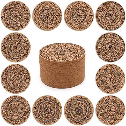 Plain Round Real Cork Coasters (6) : Amazon.co.uk: Home & Kitchen