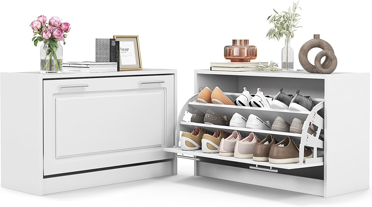 Amazon.com: Giantex Shoe Storage Rack, Shoe Cabinet with Flip Drawer ...